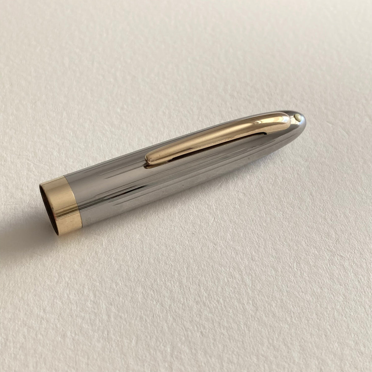 Sheaffer Snorkel White Dot Cap Steel Vertical Lines AUSTRALIAN Cap ...