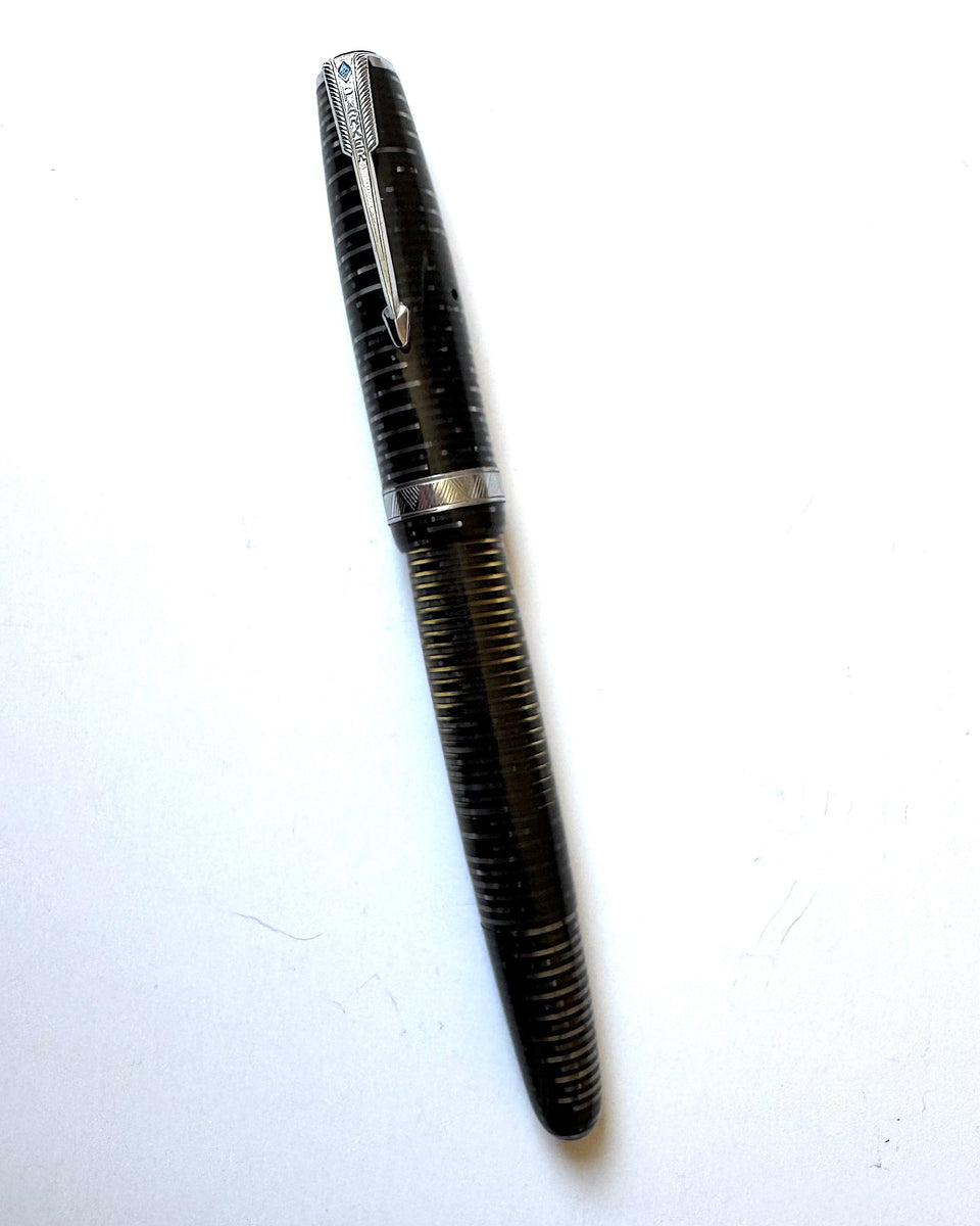 Parker Vacumatic SILVER PEARL Cap, Barrel, Pump and End Cap Standard S ...